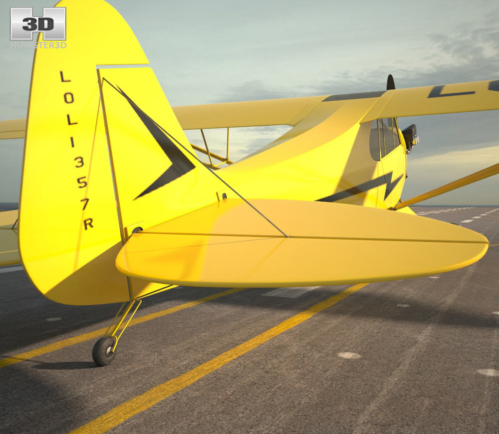 Piper J-3 Cub 3D модель - Скачать Легкая авиация на 3DModels.org