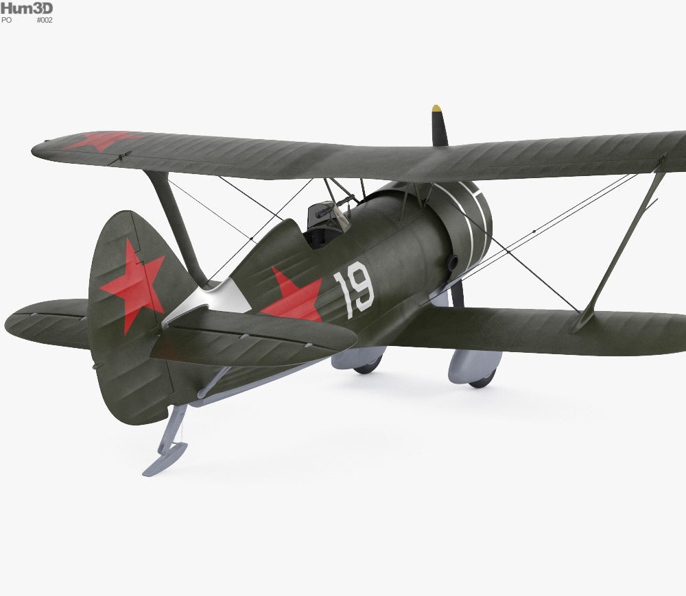 Polikarpov I-15 3D model - Download Fighter on 3DModels.org