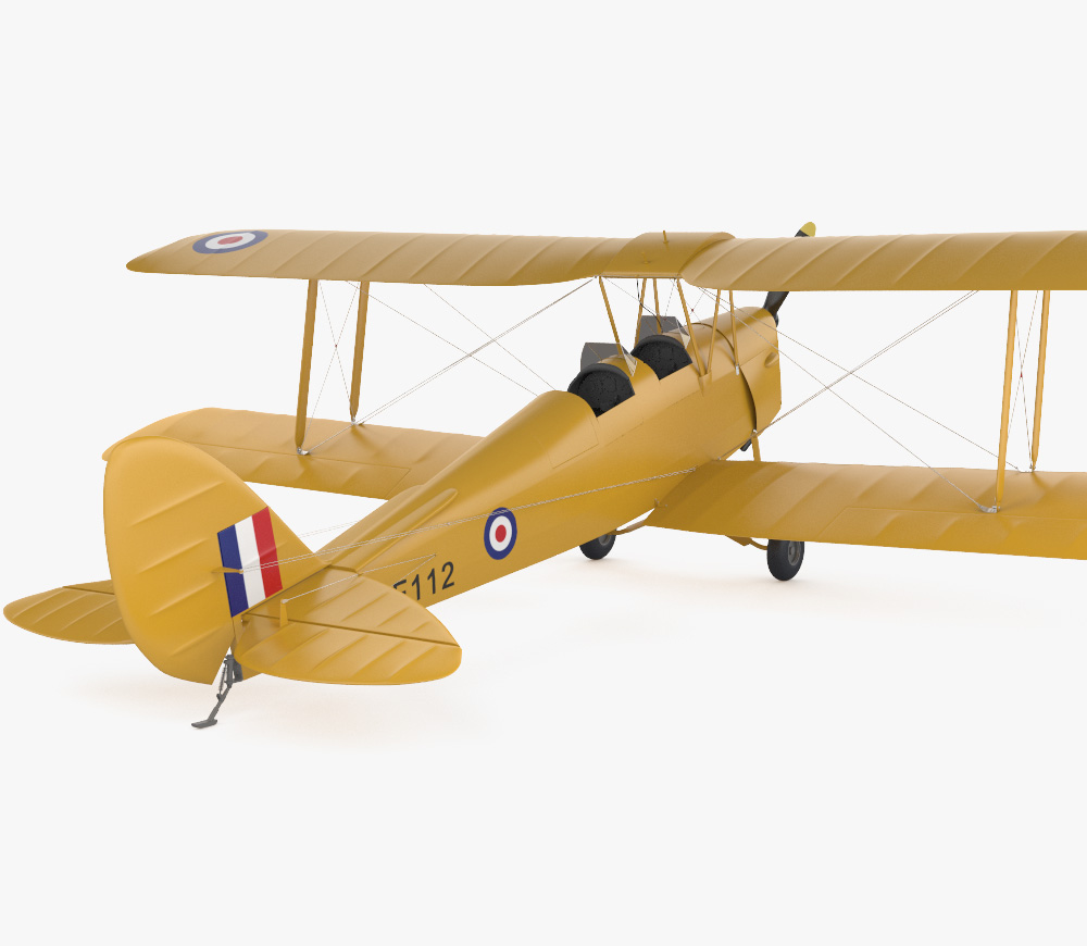 de Havilland DH.82 Tiger Moth 3D model - Download Light Aircraft on ...