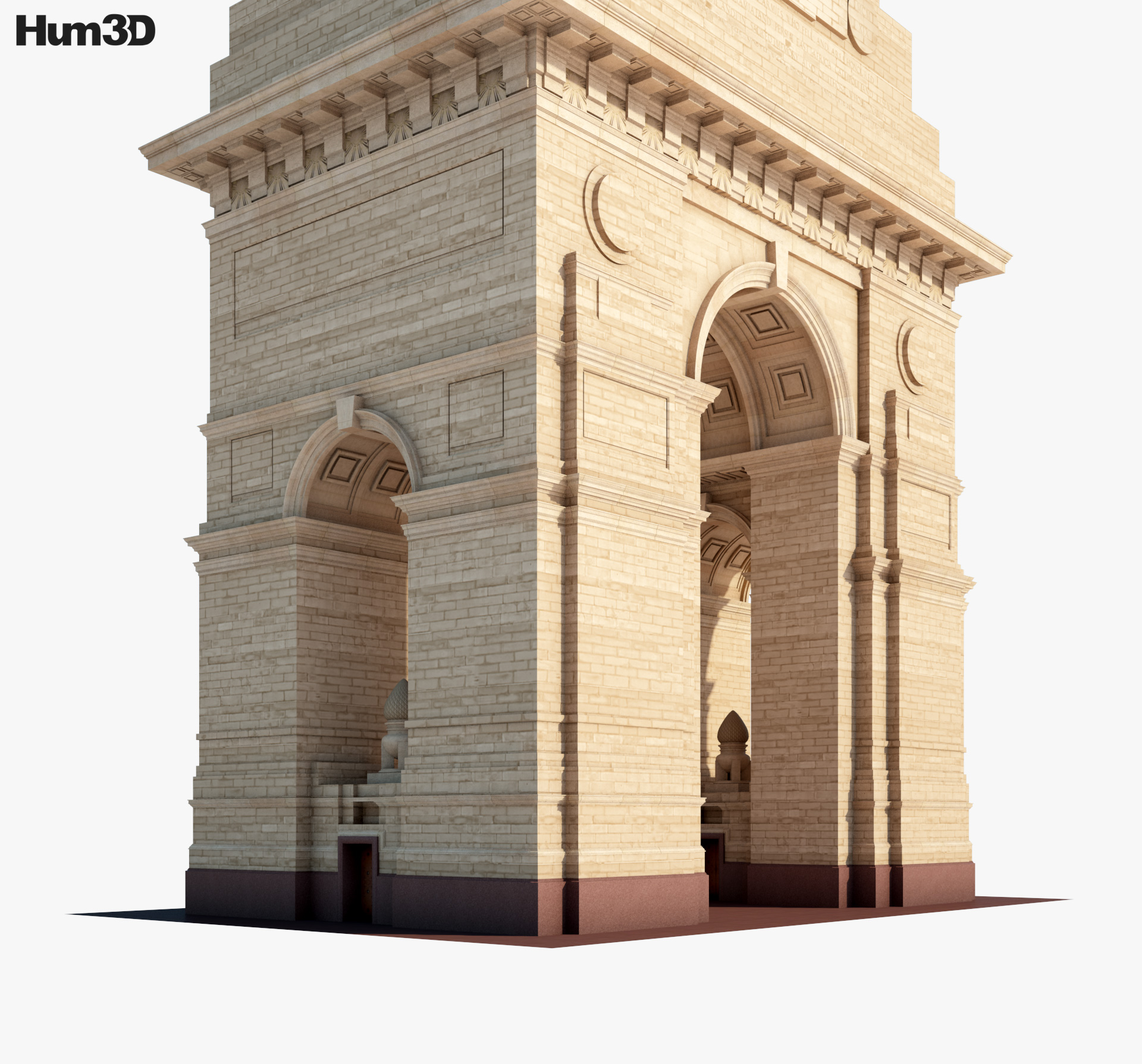 Ворота Индии 3D модель - Скачать Здания на 3DModels.org