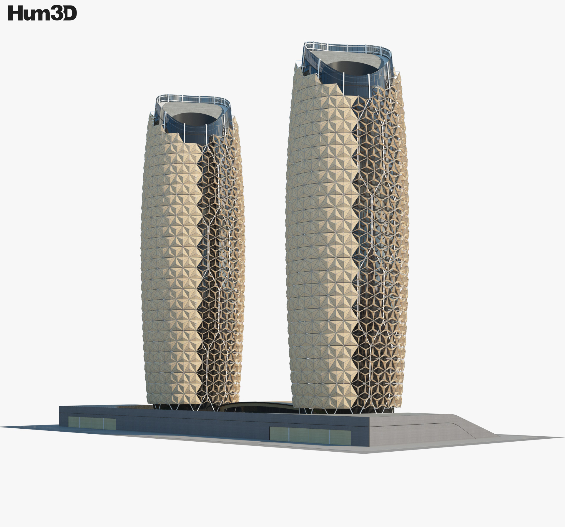 Al Bahar Towers Modelo 3D - Baixar Edifício no 3DModels.org