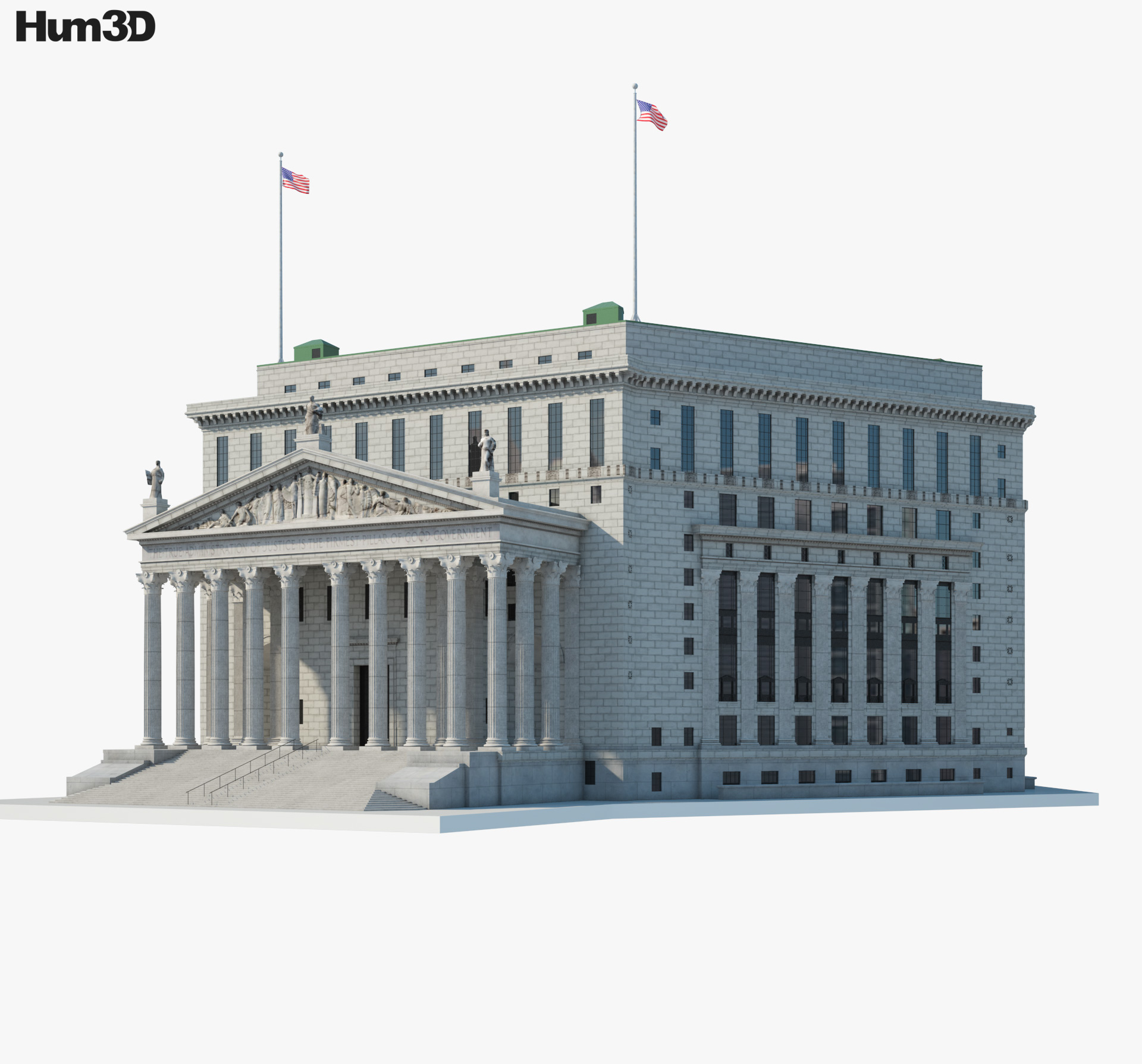 New York County Courthouse 3D model - Download Buildings on 3DModels.org
