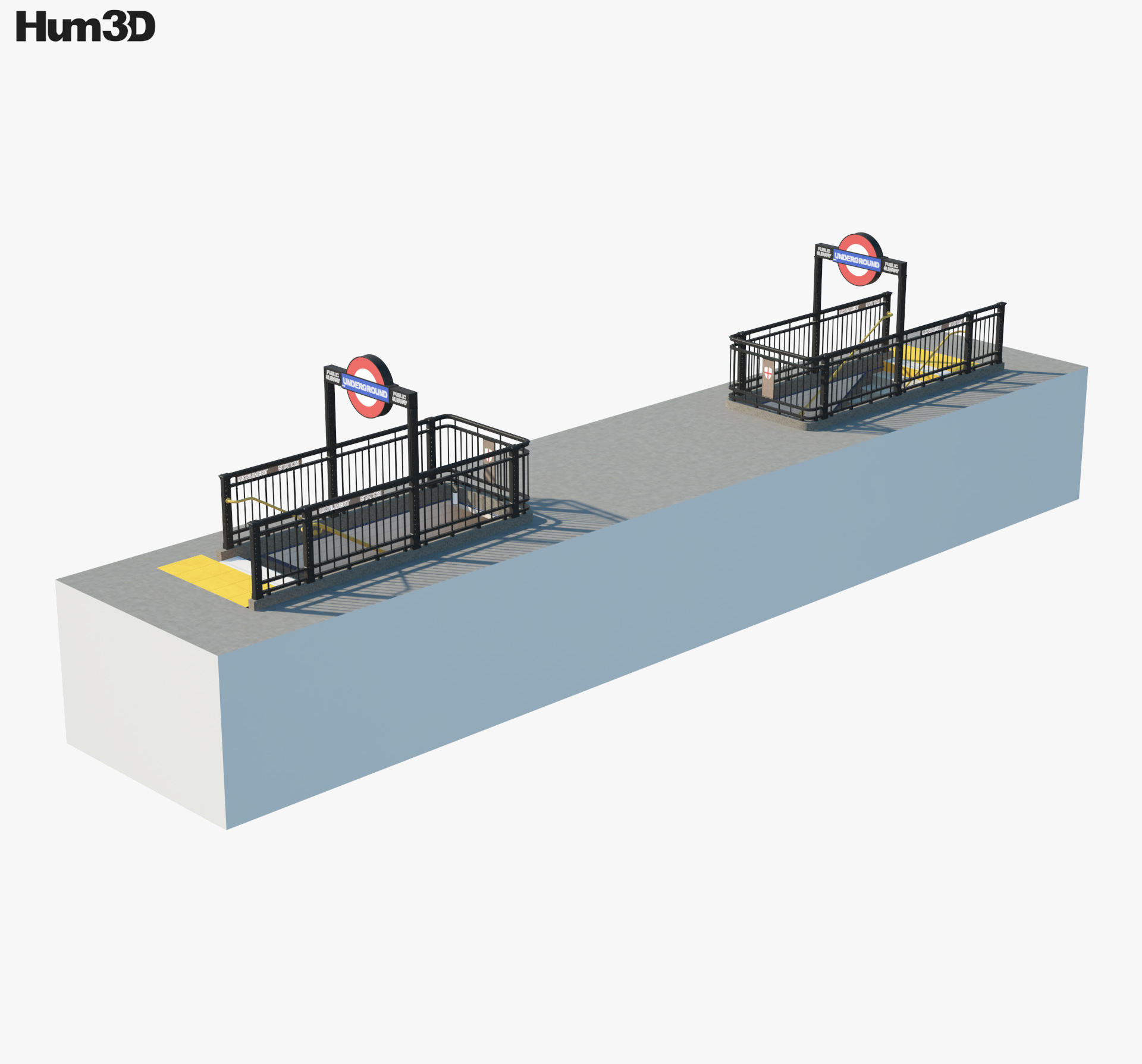 Subway Entrance London 3D model - Download Infrastructure Buildings on ...