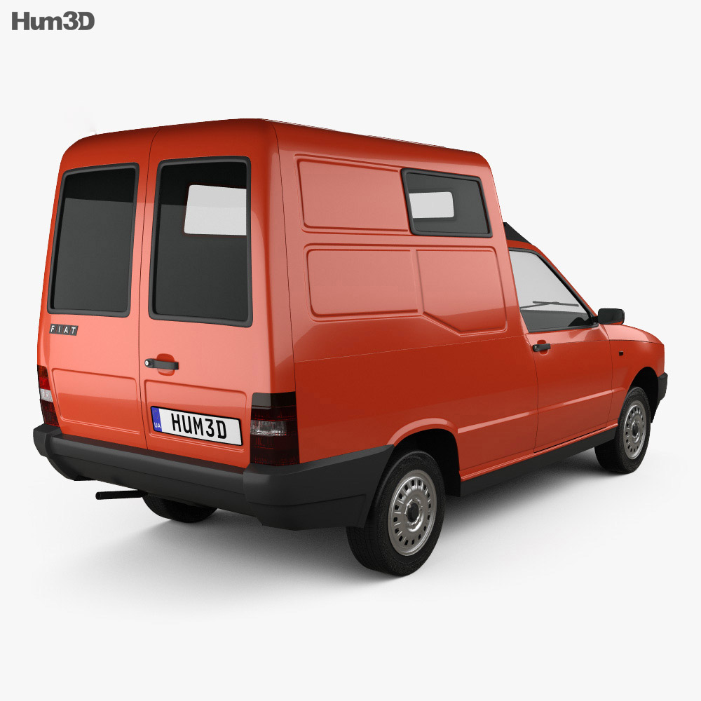 Fiat Fiorino Panel Van 2000 3D model - Download Van on 3DModels.org