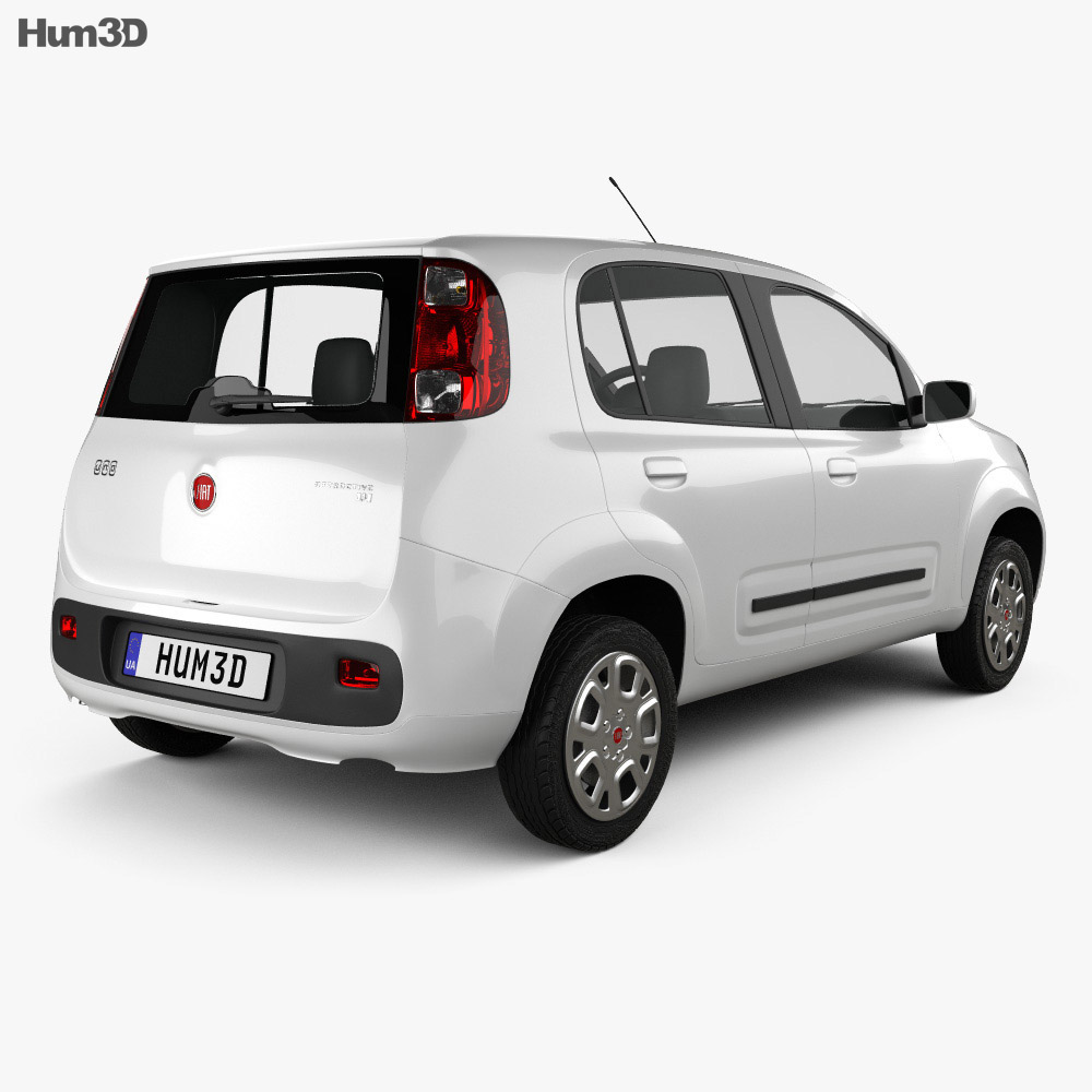Fiat Uno Attractive hatchback 5-door 2014 3D model - Download Hatchback ...