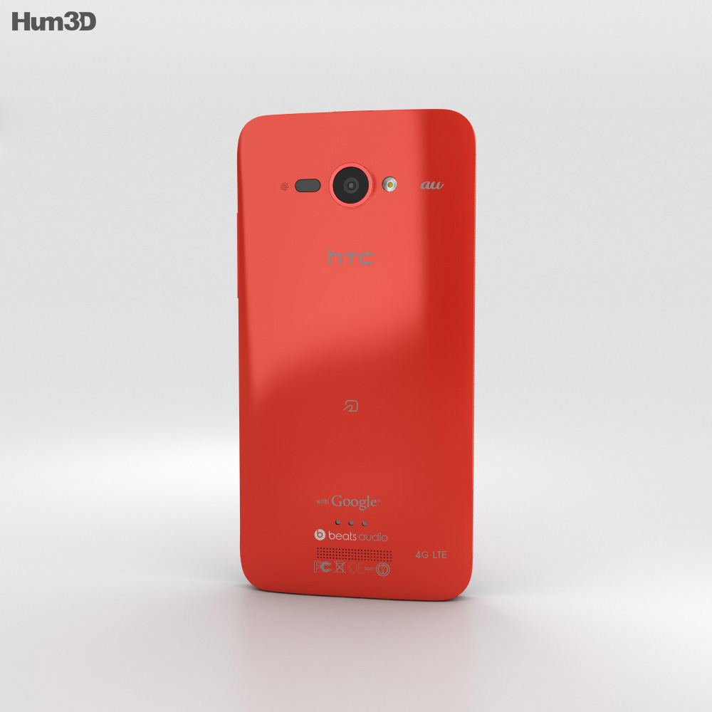 HTC J Butterfly Red 3D model - Download Phones on 3DModels.org