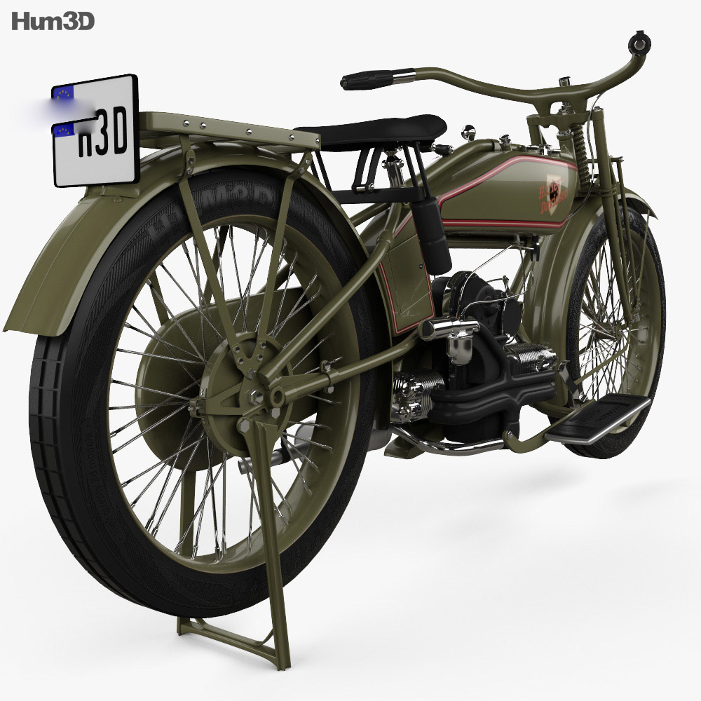 Harley-Davidson 19W Sport Twin 1919 3D model - Download Motorcycle on ...