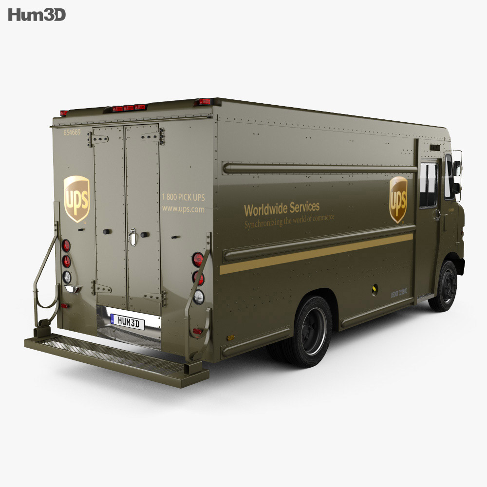 International 1552SC P70 UPS Truck 2018 3D model - Download Truck on ...