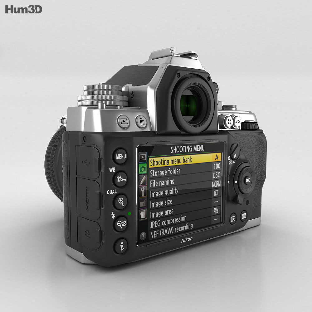 Nikon DF Silver 3D 모델 - 다운로드 사진기 on 3DModels.org