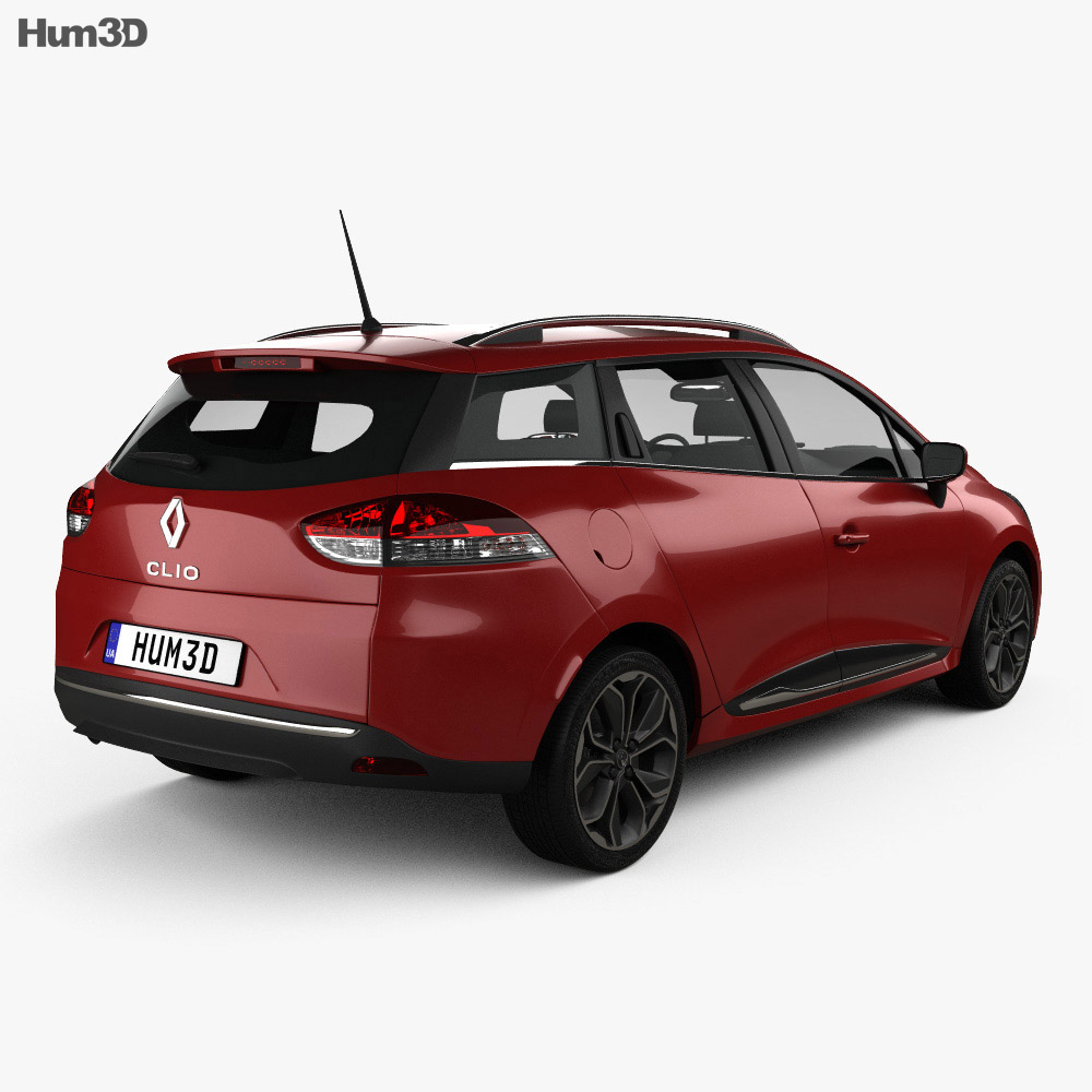 Renault Clio Signature Nav Estate 2018 3D model - Download Wagon car on ...