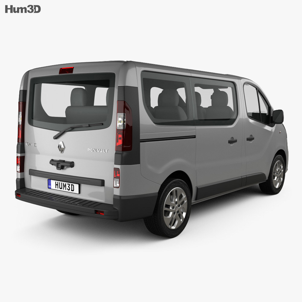Renault Trafic Passenger Van 2017 3D model - Download Van on 3DModels.org