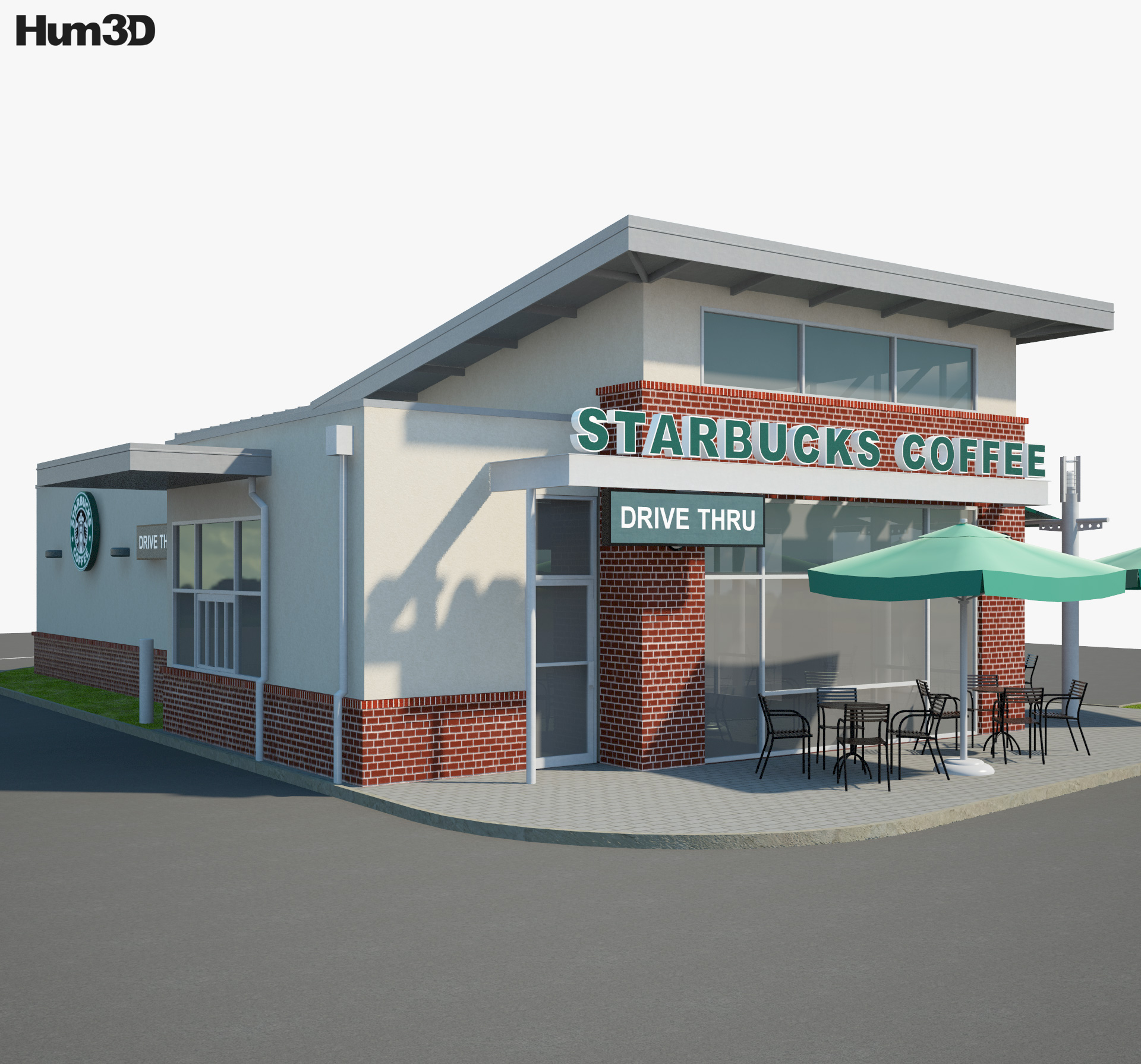 Starbucks Restaurant 01 3D model - Download Commercial Building on ...