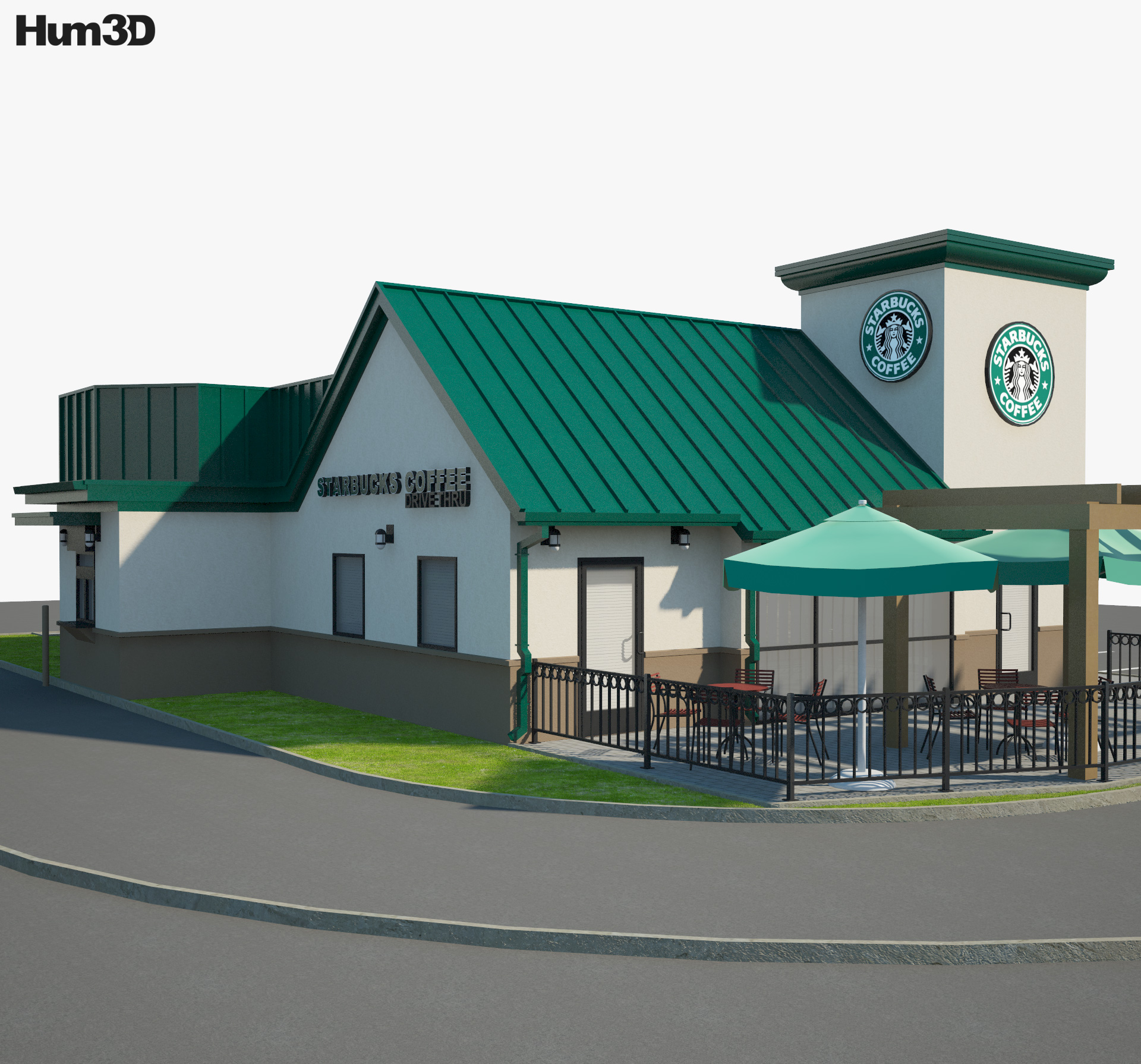 Starbucks 음식점 03 3D 모델 - 다운로드 Commercial Building on 3DModels.org