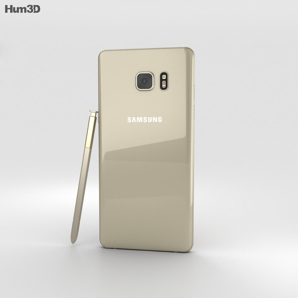 Samsung Galaxy Note 7 Gold Platinum 3D model - Download Phones on ...