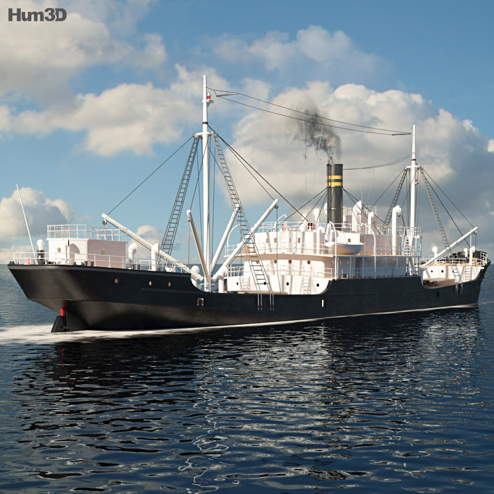 Ferris Cargo Ship 3D model - Download Steamboat on 3DModels.org