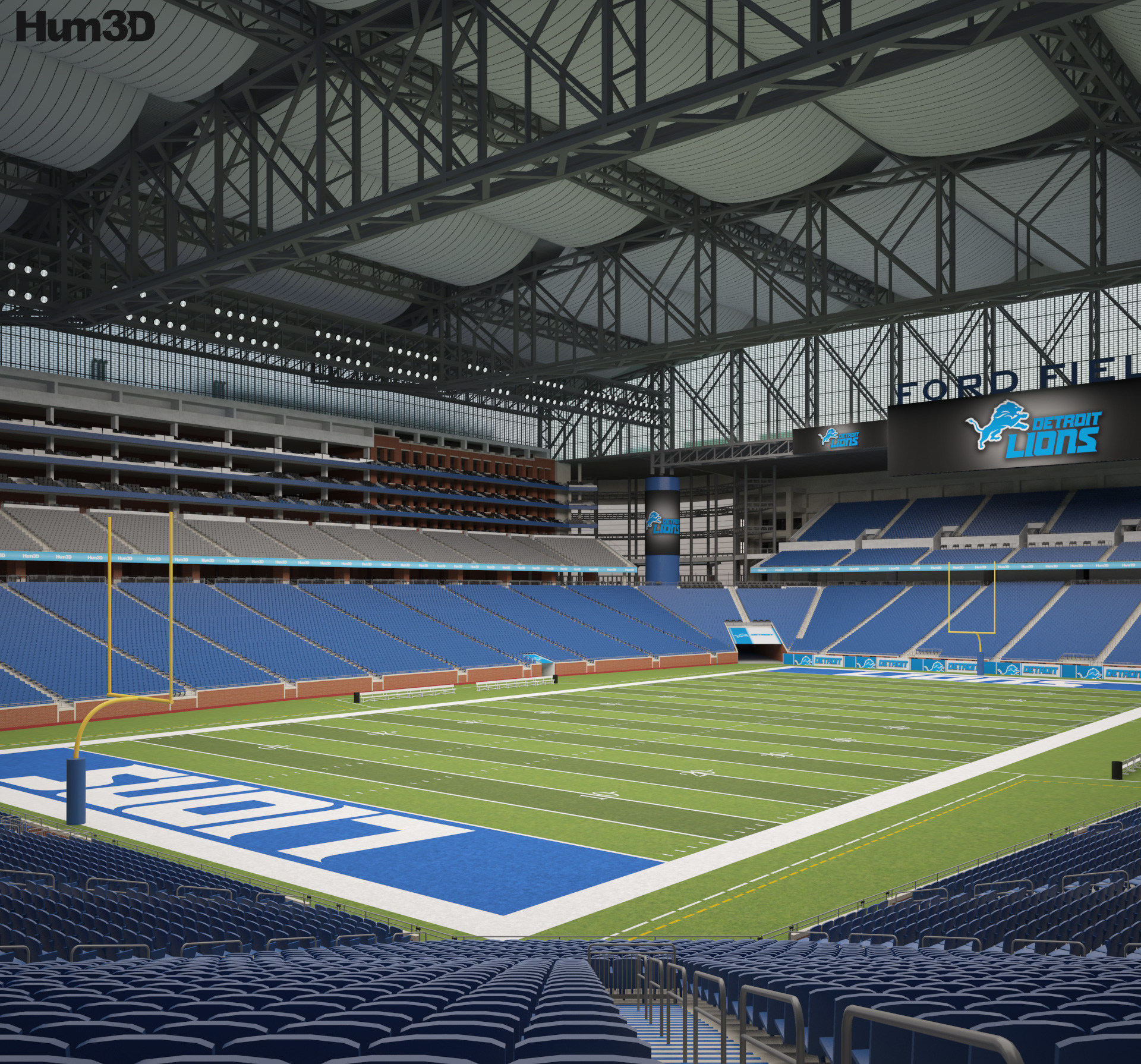 Ford Field 3D model - Download Stadium on 3DModels.org