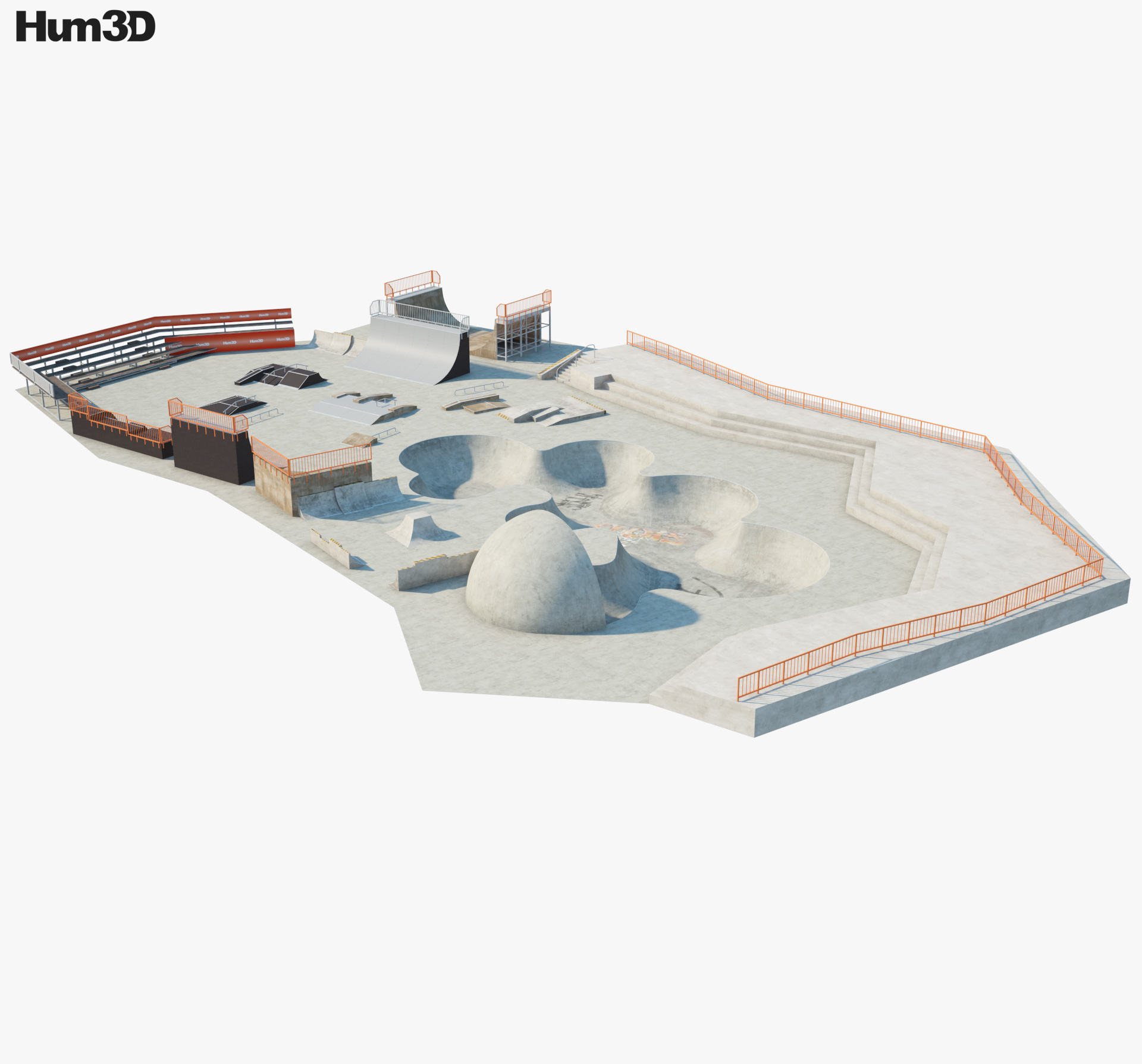 Skatepark 3D model - Download Stadium on 3DModels.org