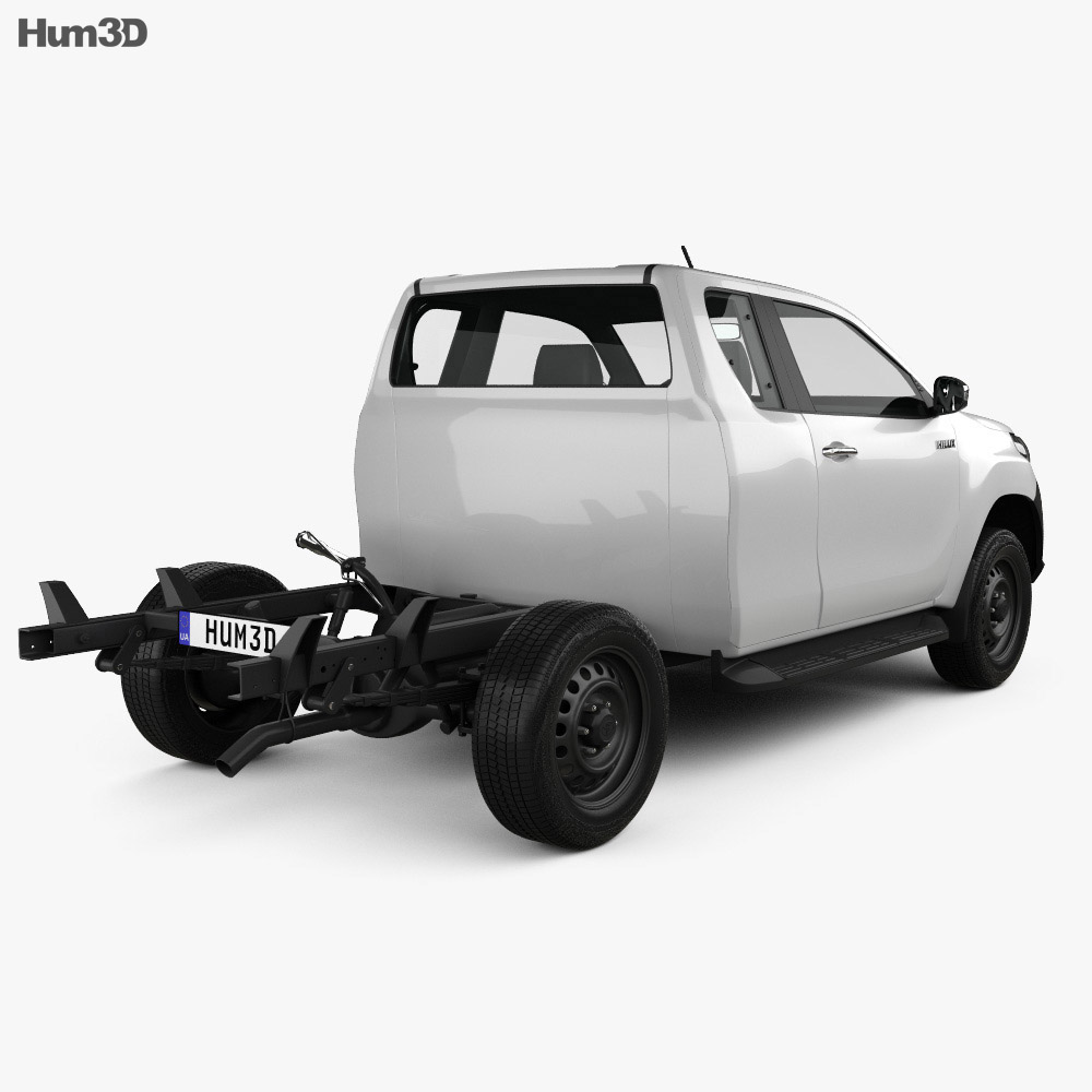 Toyota Hilux Extra Cab Chassis 2018 3D model - Download Pickup on ...